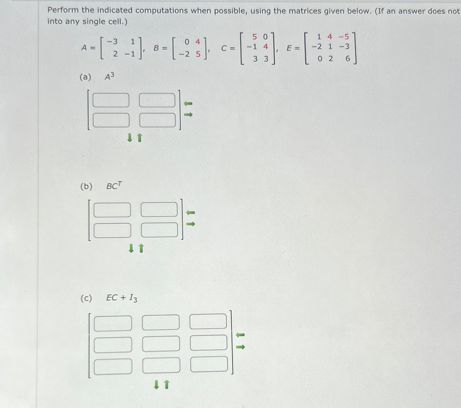 Solved Perform the indicated computations when possible, | Chegg.com