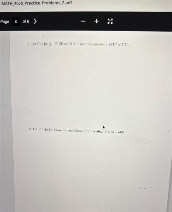 Solved 6. Let E=a(a+b∗)+b be a regular expression over the | Chegg.com