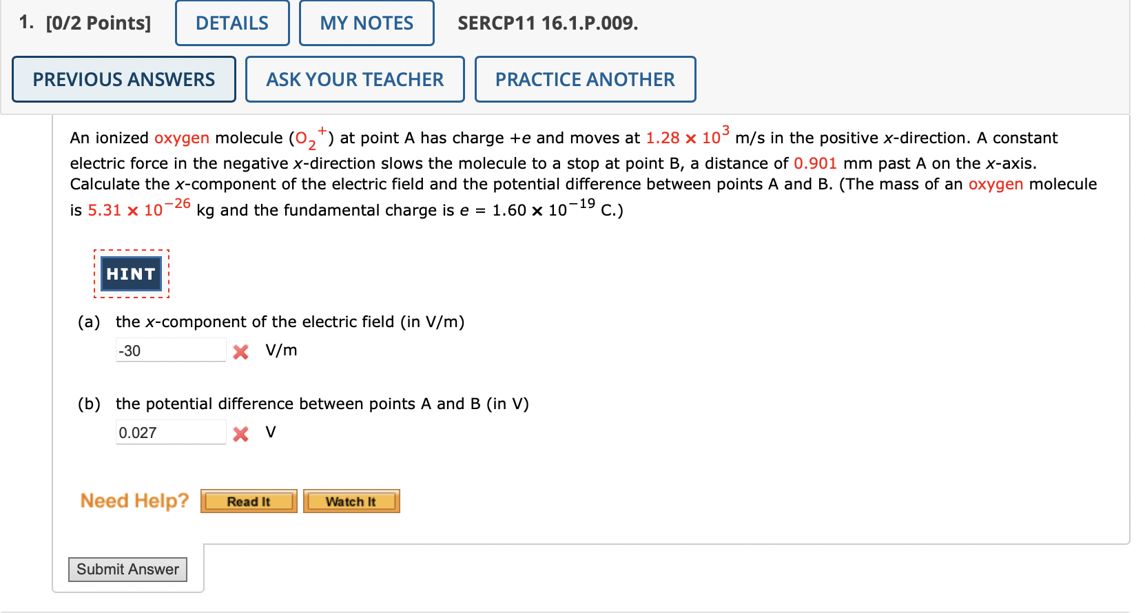 Solved An ionized oxygen molecule (O2+)at point A has charge | Chegg.com