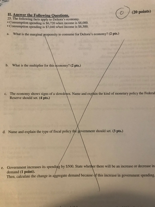 Solved Bid (20 points) II. Answer the Following Ouestions. | Chegg.com