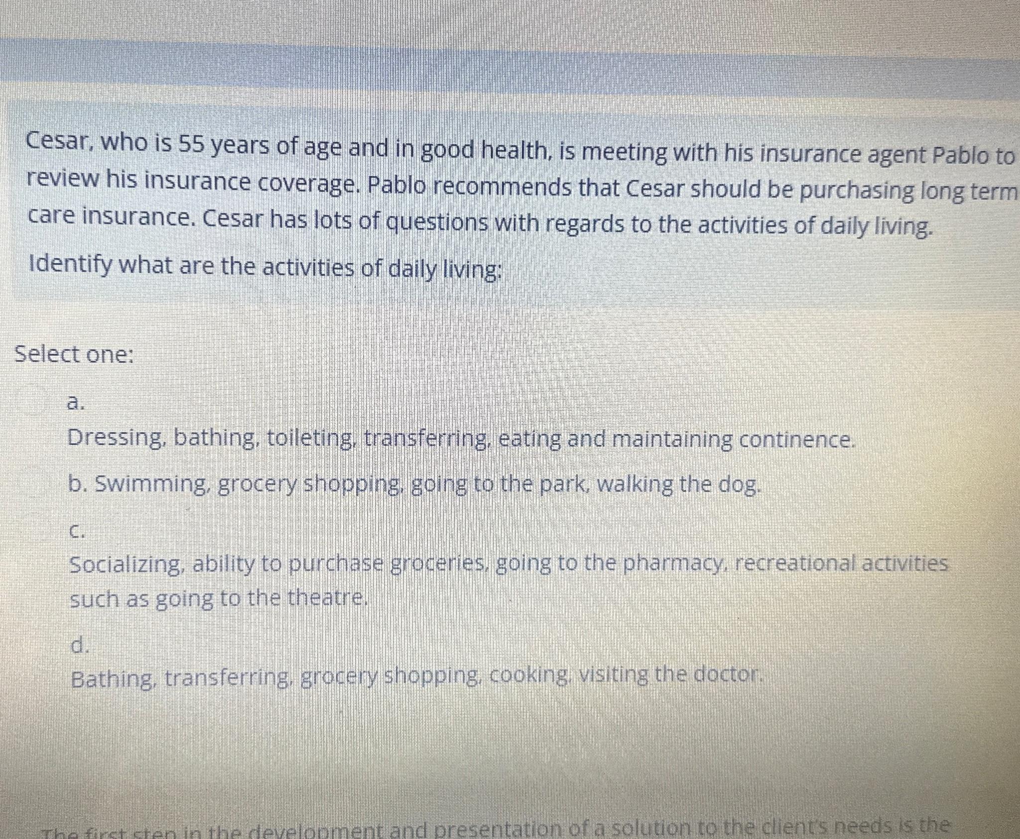 Solved Cesar, who is 55 ﻿years of age and in good health, is | Chegg.com