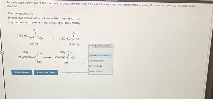 Solved In each case below select the synthetic procedure/s | Chegg.com