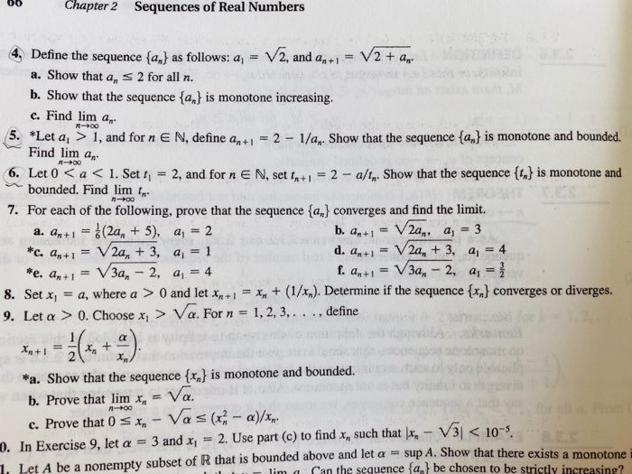 Solved 1. Prove Theorem 2.2.1(a). 2. Let {an) and (b) be | Chegg.com