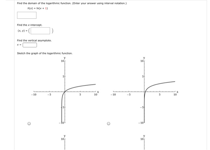 Solved Find the domain of the logarithmic function. (Enter | Chegg.com