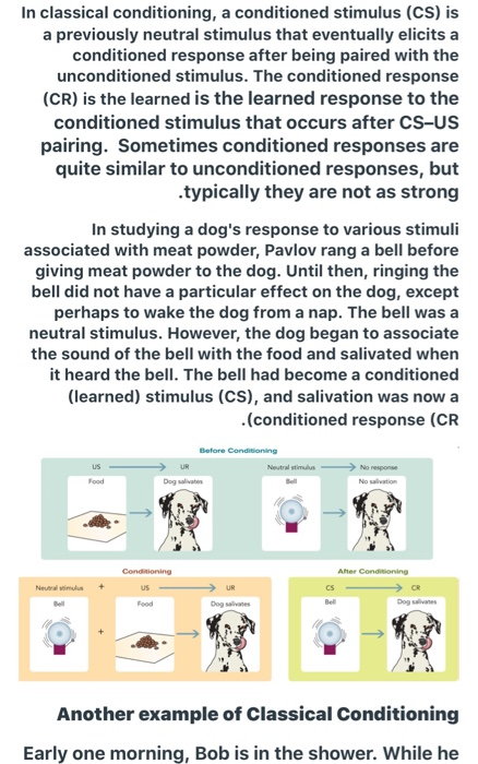 In classical conditioning, a conditioned stimulus | Chegg.com