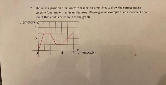 Solved 2. Shown is a position function with respect to time. | Chegg.com