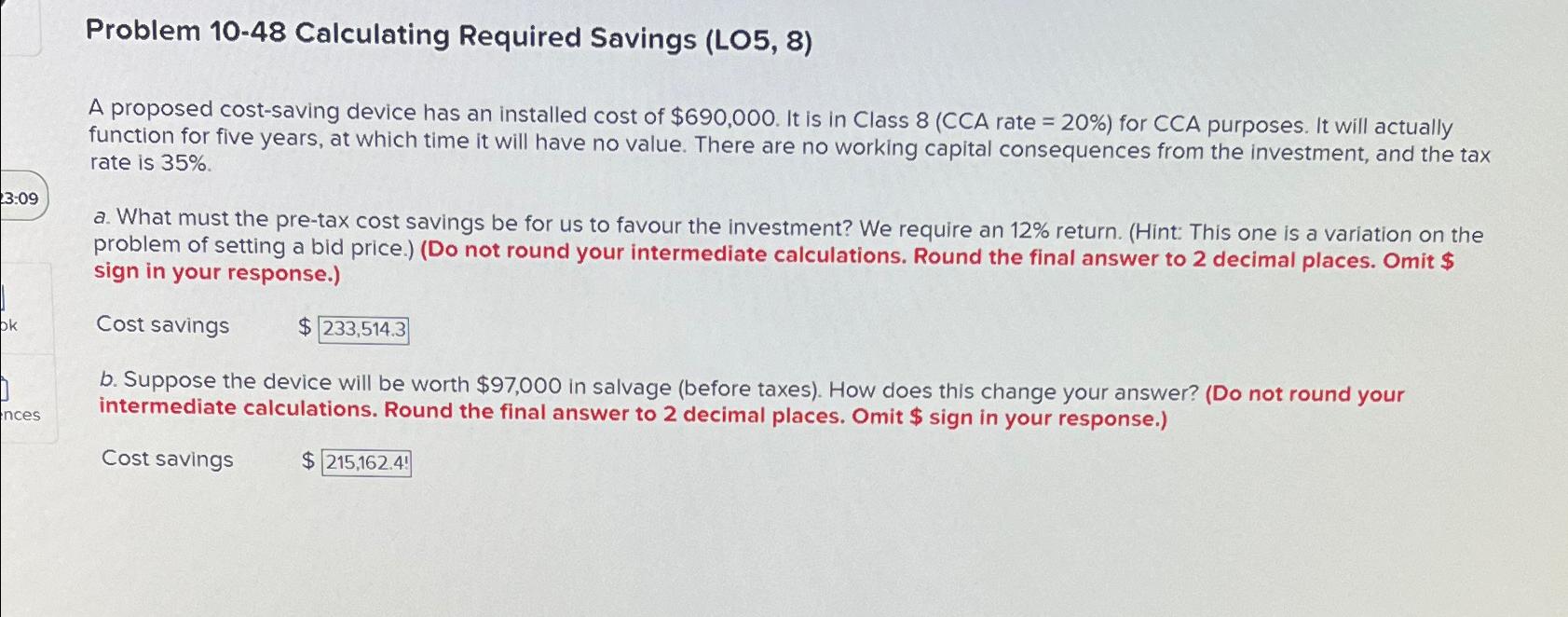 Solved Problem 10-48 ﻿Calculating Required Savings (LO5, 8)A | Chegg.com
