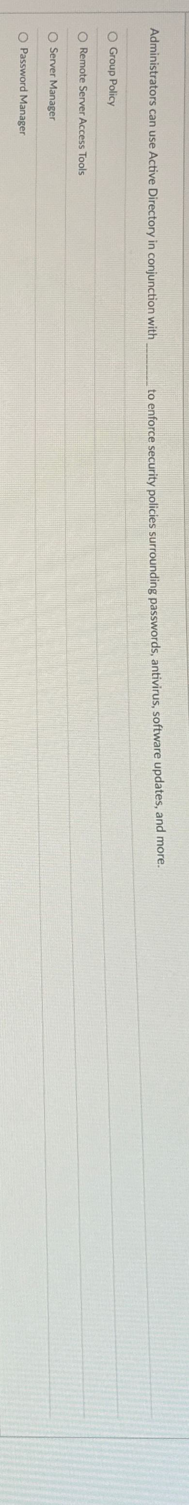 Solved Administrators can use Active Directory in | Chegg.com