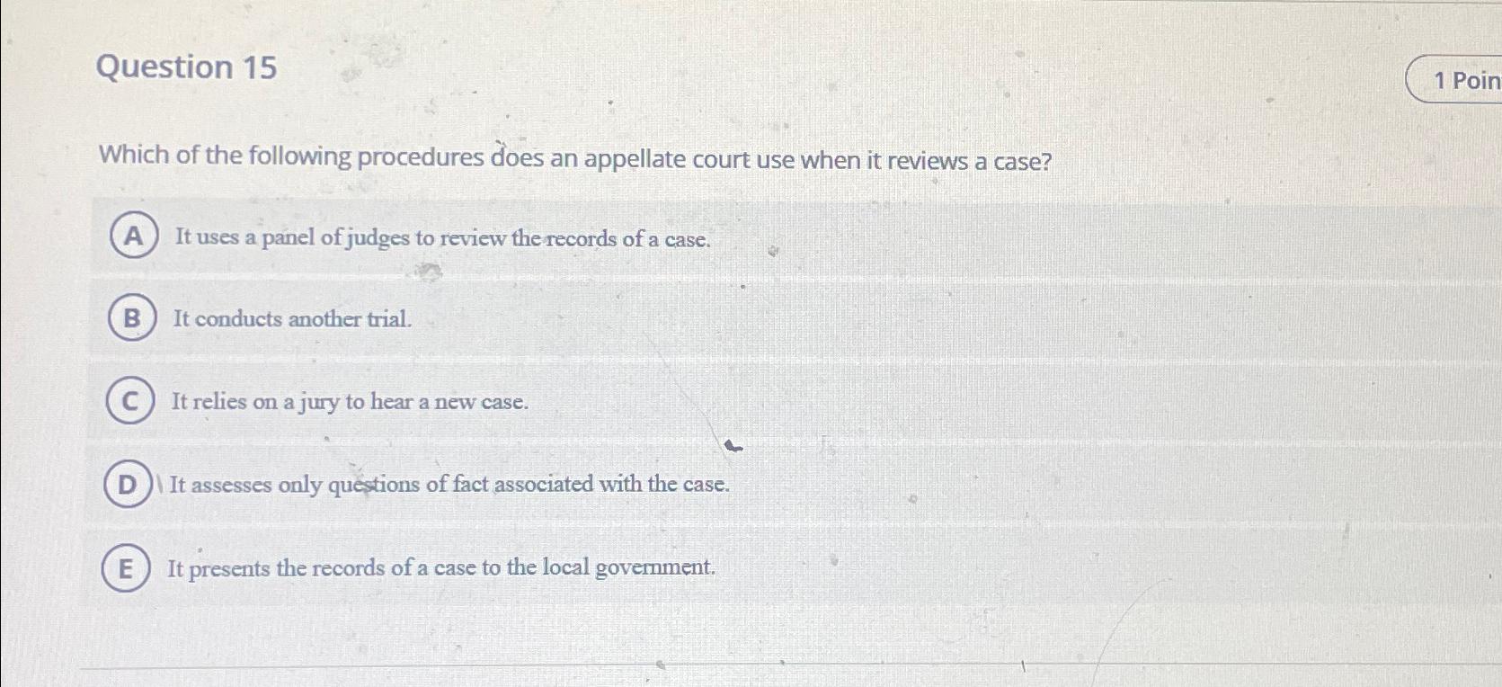 Solved Question 151 ﻿PoinWhich of the following procedures | Chegg.com