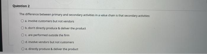 Solved Question 2 The difference between primary and | Chegg.com