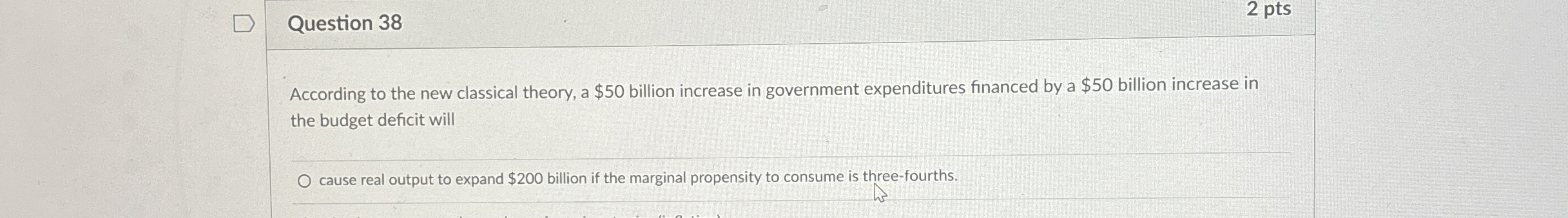 Solved Question 382 ﻿ptsAccording to the new classical | Chegg.com