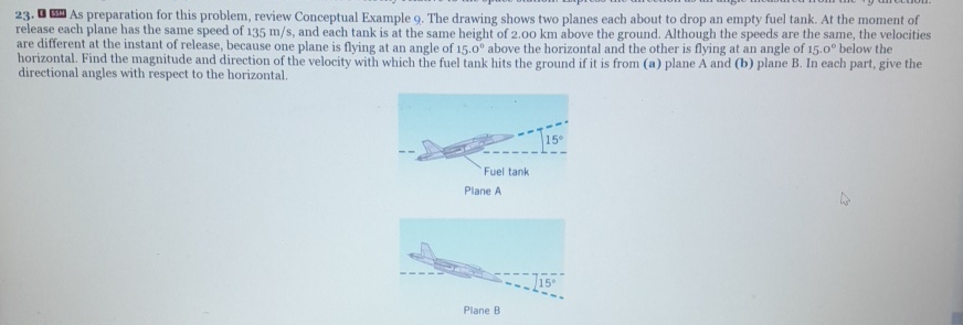 Solved The drawing shows two planes each about to drop an | Chegg.com