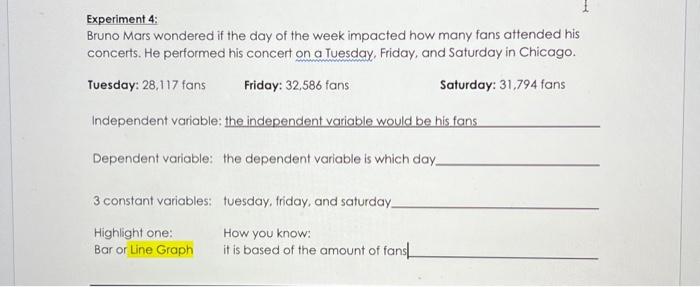 Solved Part 2 On A Separate Piece Of Paper Make A Data