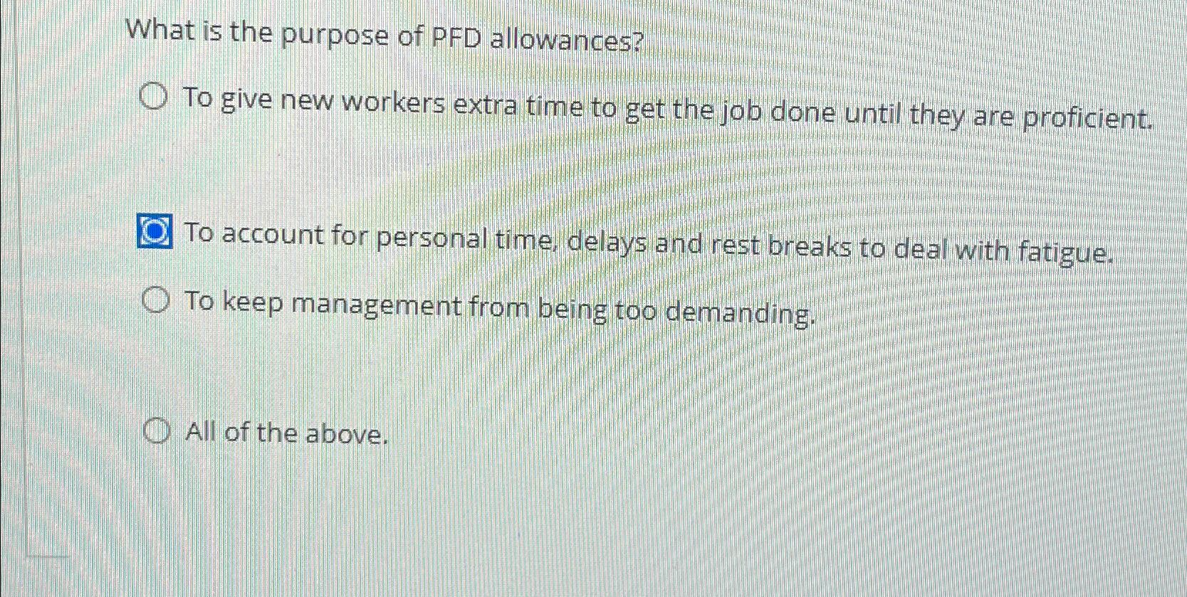 Solved What is the purpose of PFD allowances?To give new | Chegg.com