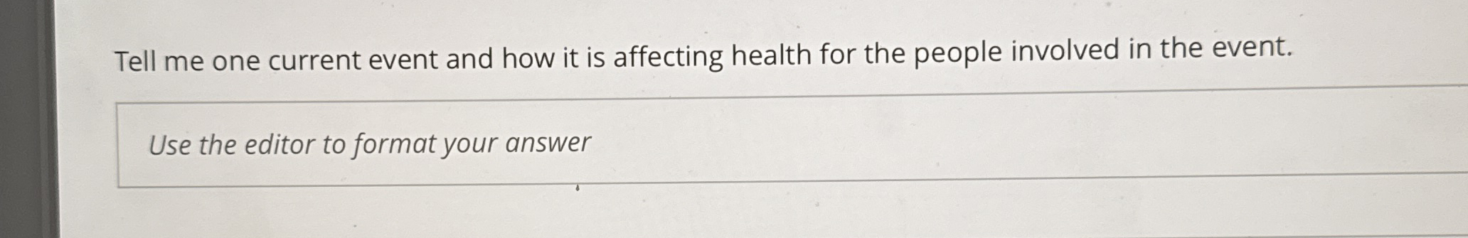 Solved by an EXPERT Tell me one current event and how it is affecting | Chegg.com
