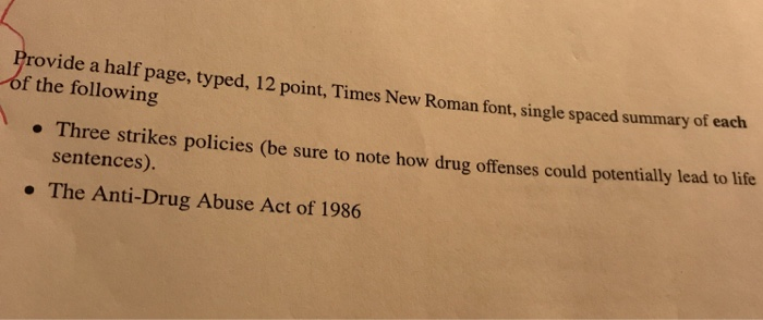 Solved Provide a half page, typed, 12 point, Times New Roman | Chegg.com