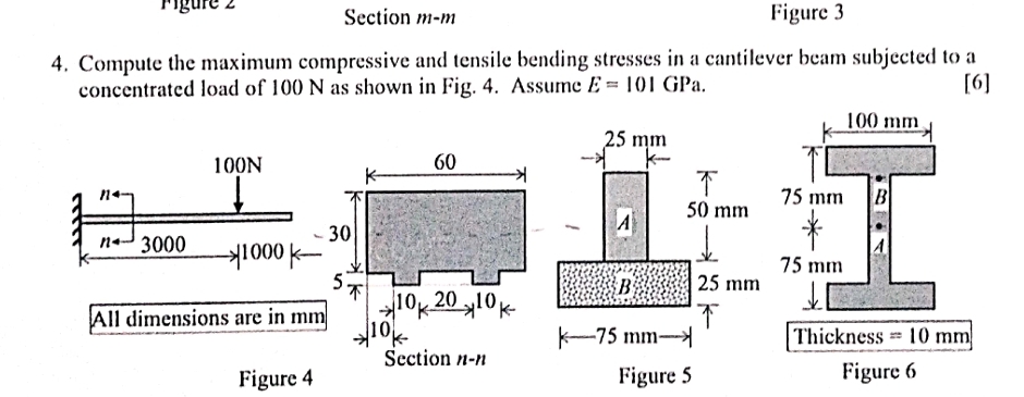 Solved Compute the maximum compressive and tensile bending | Chegg.com