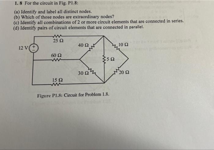 Solved 1. 8 For the circuit in Fig. P1.8: (a) Identify and | Chegg.com