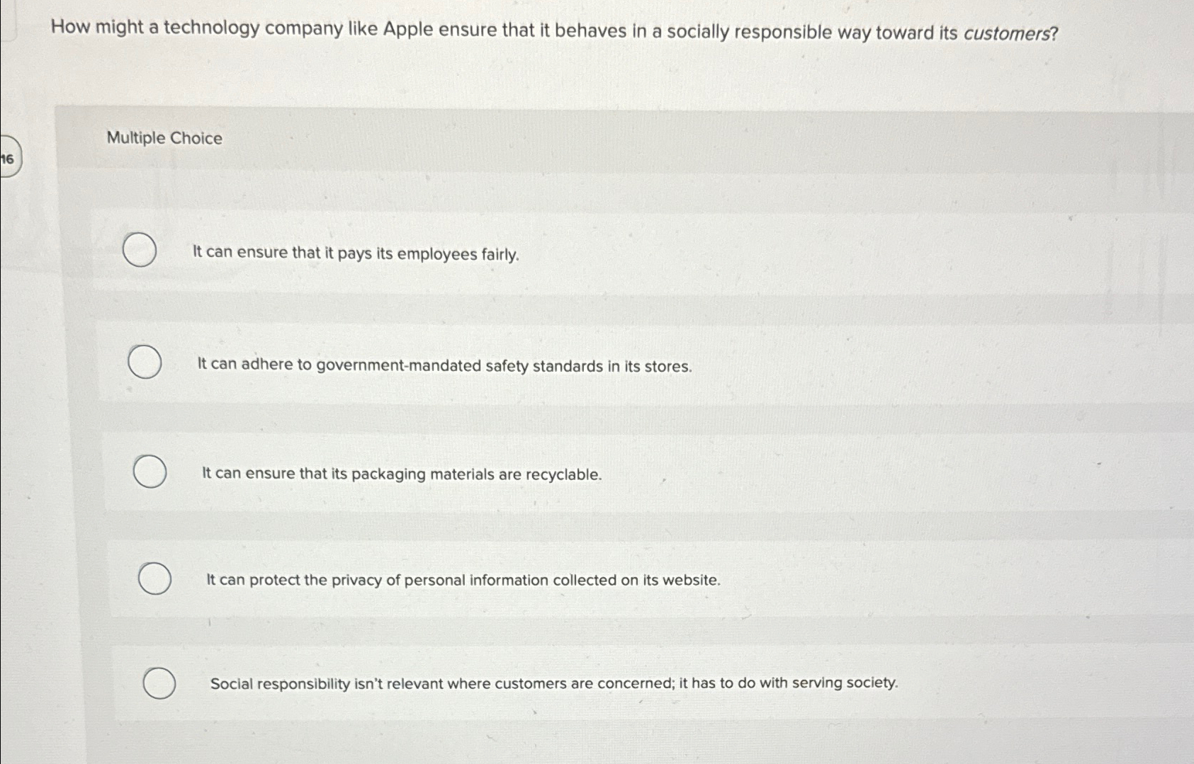 Solved How might a technology company like Apple ensure that | Chegg.com