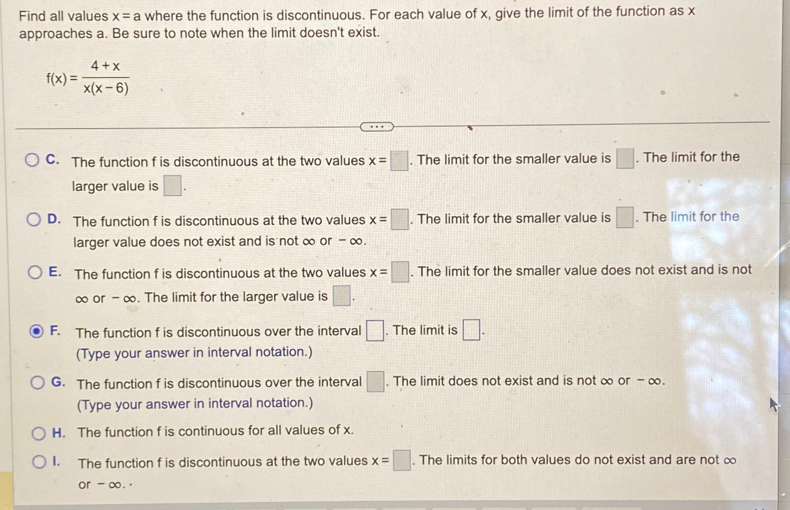 Solved Find All Values Xa Where The Function Is 8960