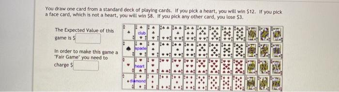 Solved You draw one card from a standard deck of playing | Chegg.com