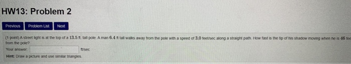 Solved HW13: Problem 2 Previous Problem List Next (1 point) | Chegg.com