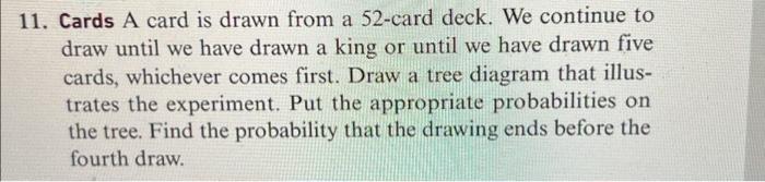 Solved 11. Cards A card is drawn from a 52-card deck. We | Chegg.com