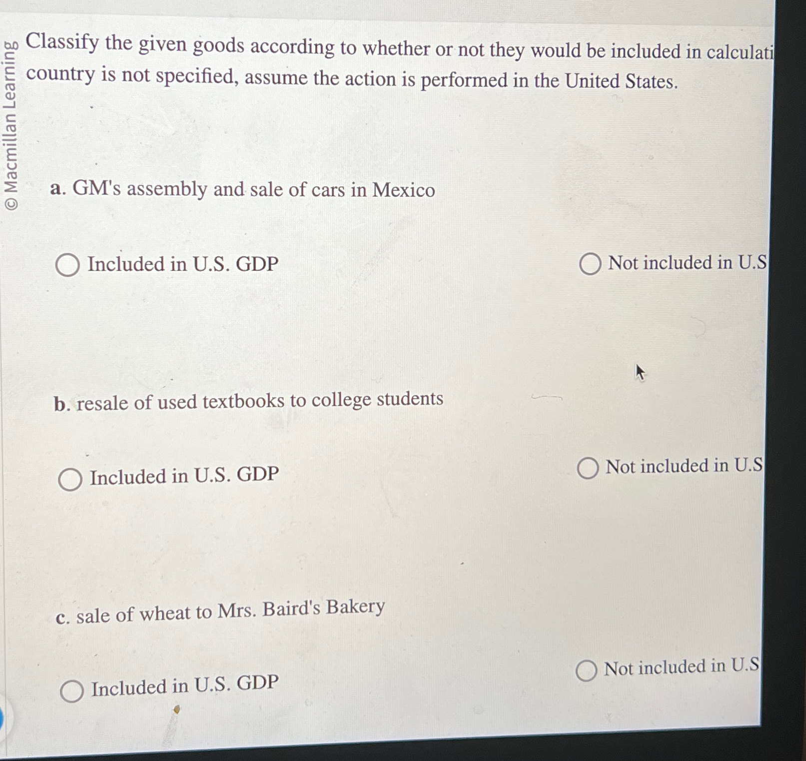Solved Classify the given goods according to whether or not | Chegg.com