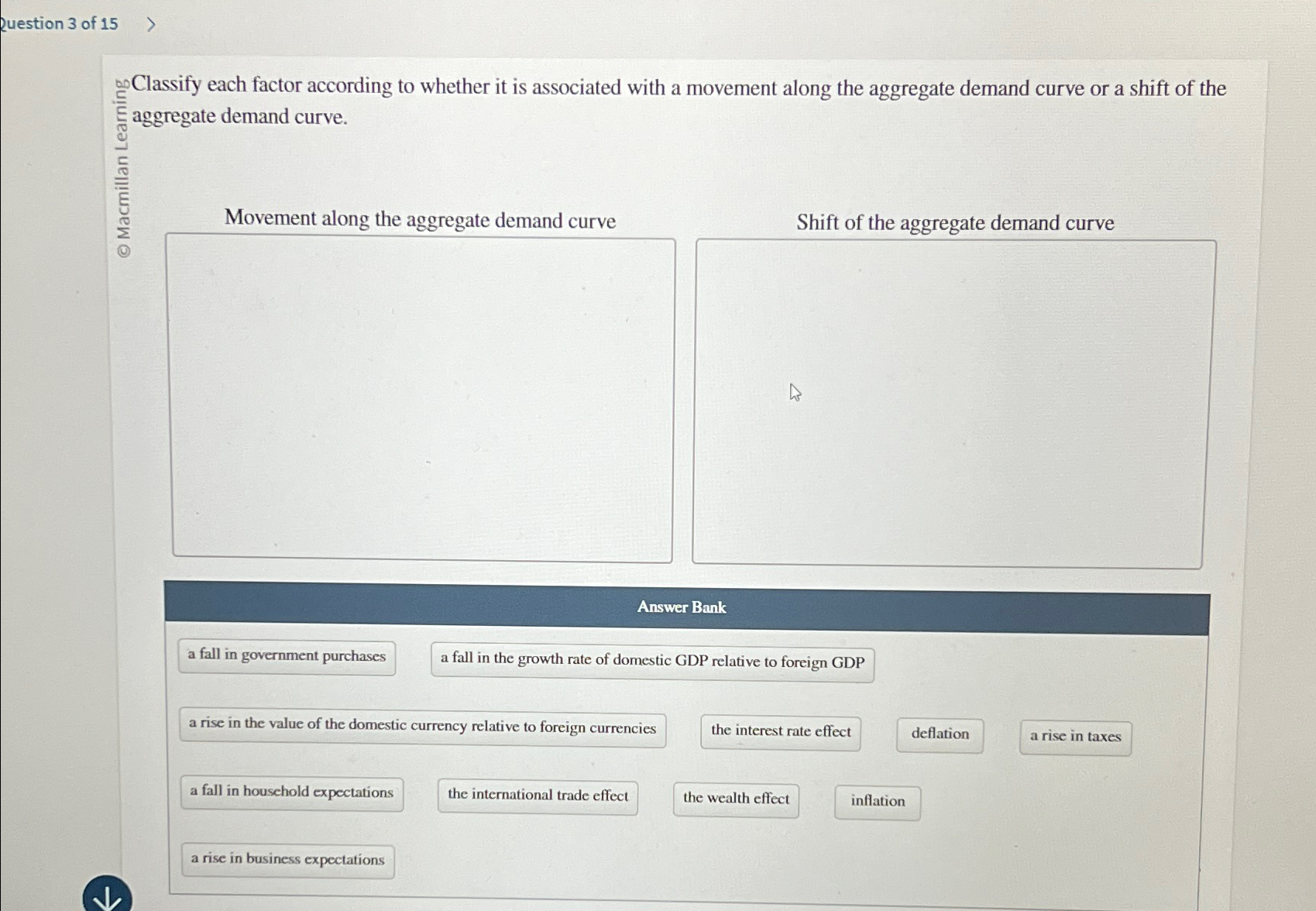 Solved Ruestion 3 ﻿of 15. ﻿Classify each factor according to | Chegg.com