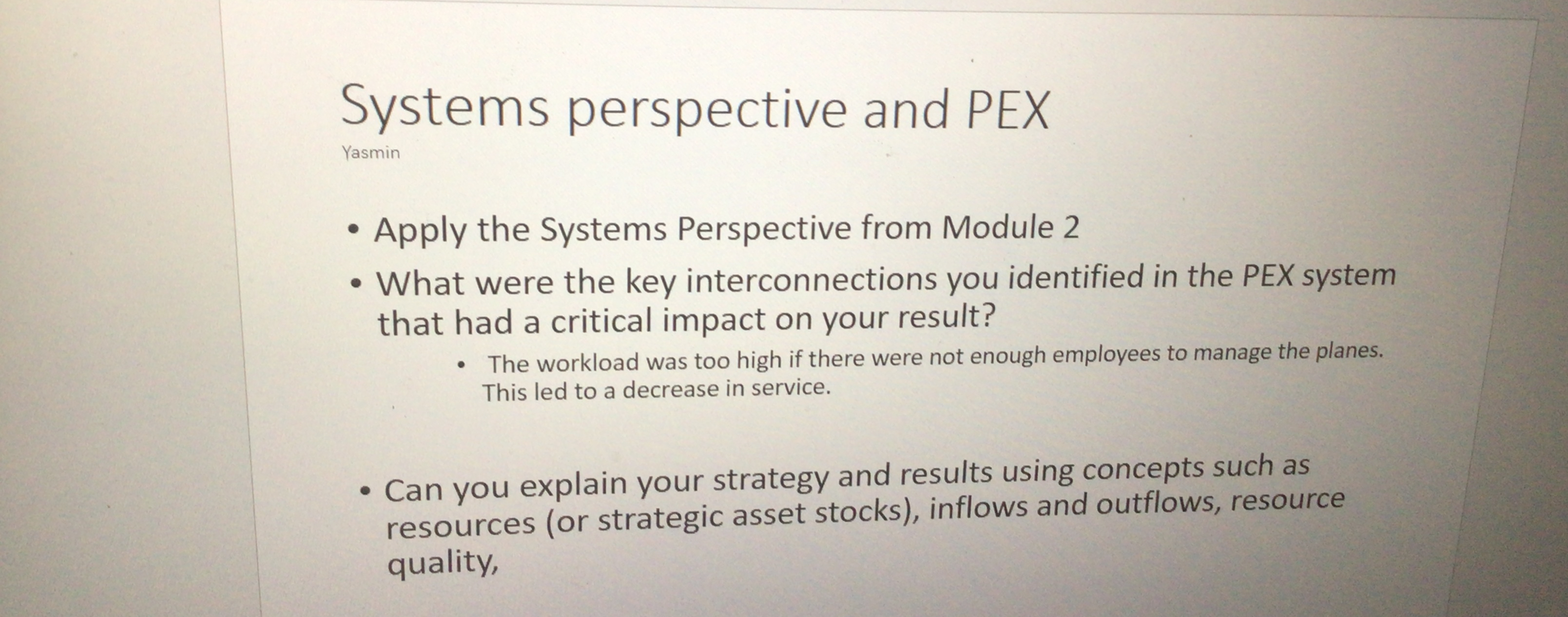 Solved Systems perspective and PEXYasminApply the Systems | Chegg.com