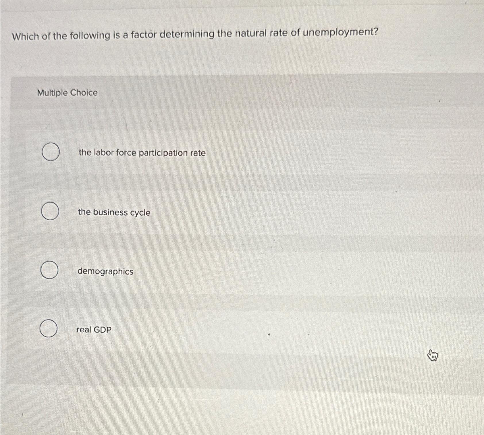 Solved Which of the following is a factor determining the | Chegg.com
