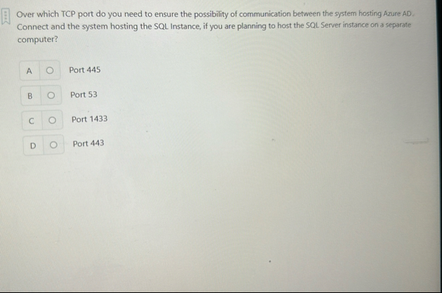 Solved Over which TCP port do you need to ensure the | Chegg.com