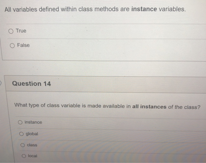 Solved All Variables Defined Within Class Methods Are