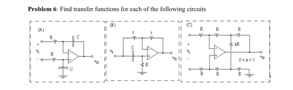 Solved Problem 6: Find transfer functions for each of the | Chegg.com