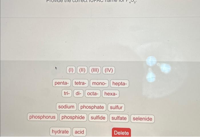 Solved (I) (II) (III) (IV) penta- tetra- mono- hepta- tri- | Chegg.com