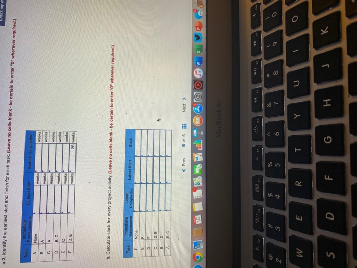 Solved Given the following project network: TaskB 7 weeks | Chegg.com