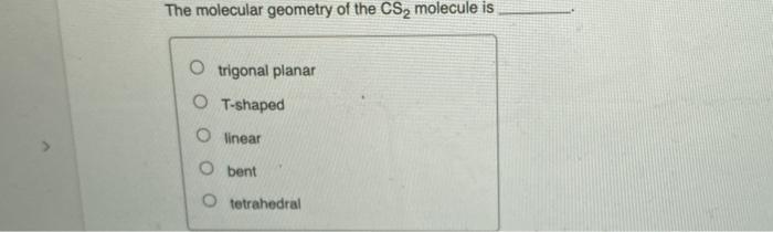 Solved For a molecule with the formula AB2, the molecular | Chegg.com