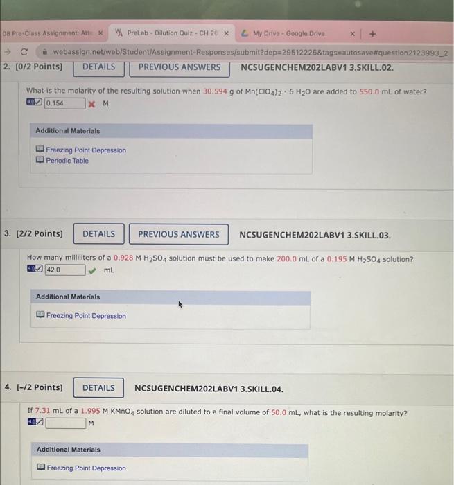Solved What is the molarity of the resulting solution when | Chegg.com