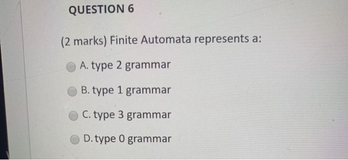 Solved Question 6 2 Marks Finite Automata Represents A A