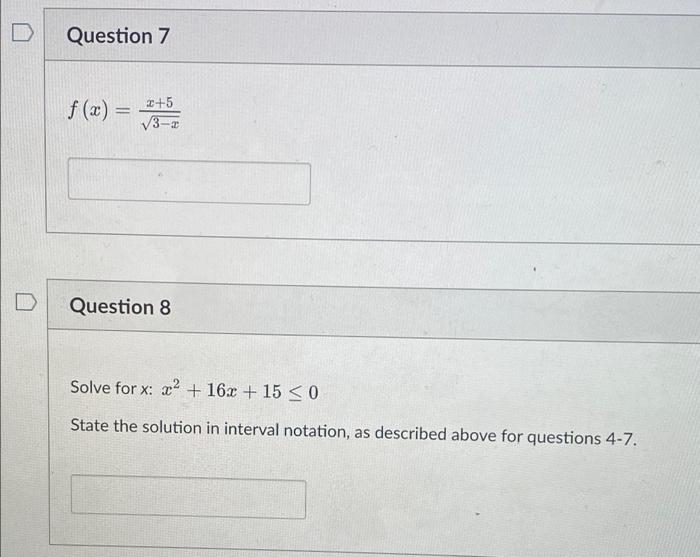 Solved State the domian for each of the functions in | Chegg.com