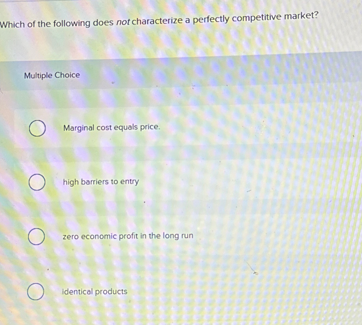 Solved Which of the following does not characterize a | Chegg.com