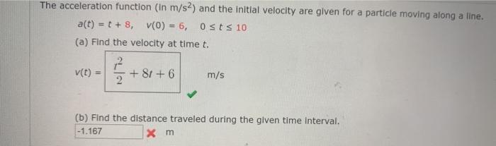 Solved: The Acceleration Function (In M/s2) And The Initia... | Chegg.com