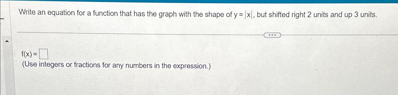 Solved Write an equation for a function that has the graph | Chegg.com