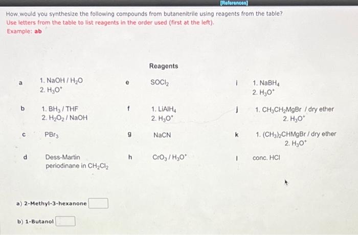Solved (Reference) How would you synthesize the following | Chegg.com