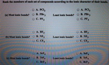 Solved Rank the members of each set of compounds according | Chegg.com