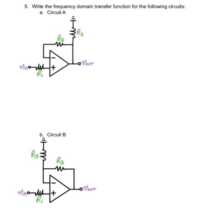 Solved 5. Write the frequency domain transfer function for | Chegg.com Solved 5. Write the frequency domain transfer function for | Chegg.com