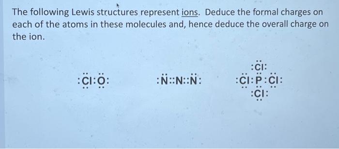 Solved The following Lewis structures represent ions. Deduce | Chegg.com