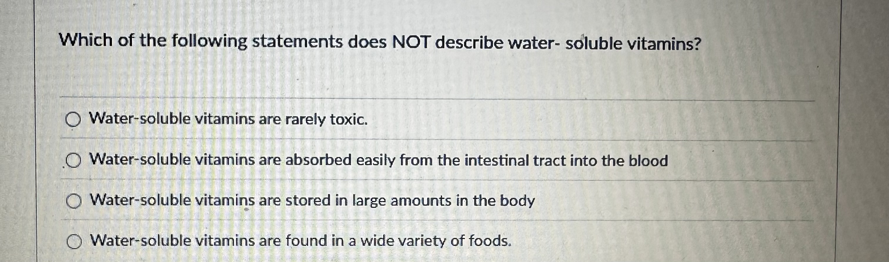 Solved Which of the following statements does NOT describe | Chegg.com