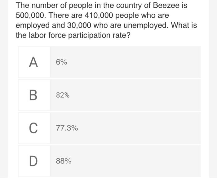 Solved The number of people in the country of Beezee is | Chegg.com