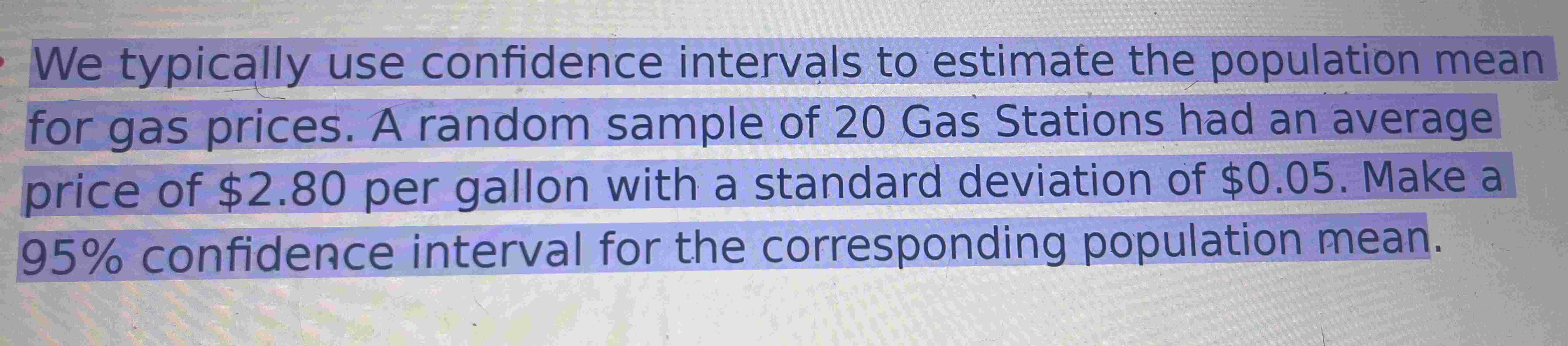 Solved We typically use confidence intervals to estimate the | Chegg.com